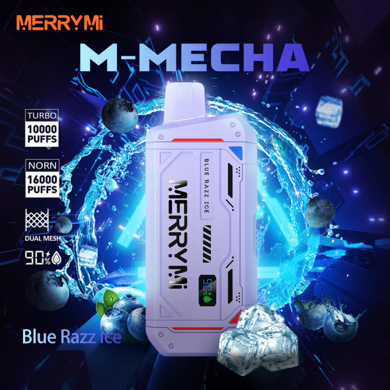 E-Papierosy MerryMi M-Mecha 16 000 Blue Razz Ice - MERRY MI